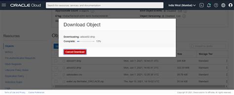 oracle database commands and practical examples oci moving data from autonomous databases to