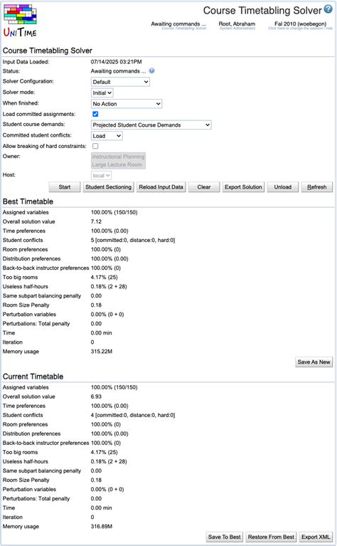 Help Course Timetabling Solver
