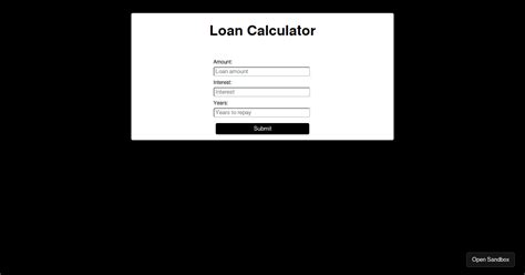 Loan Calculator React Hooks Codesandbox