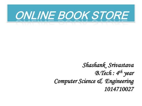Ppt On ONLINE BOOK STORE PPTX