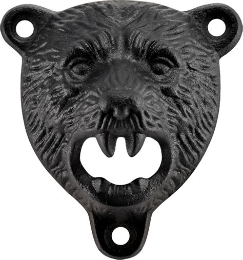 Haiicen Bear Head Bottle Opener Wall Mounted Cast Iron