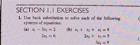 Solved Section Ii Exercisesuse Back Substitution To Solve