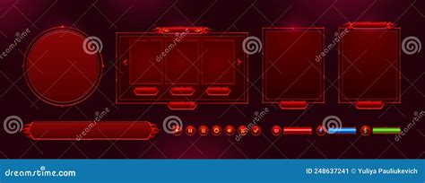 Game Menu Interface Ui Elements Buttons Bars Set Stock Vector Illustration Of Progress