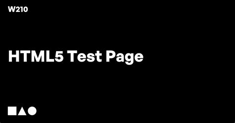 Html5 Test Page W210