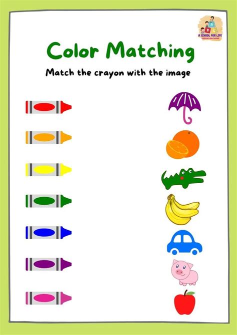 Free Color Match Worksheets Color Worksheets For Preschool Learning