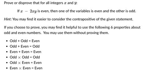 Solved Prove Or Disprove That For All Integers X And Y If X