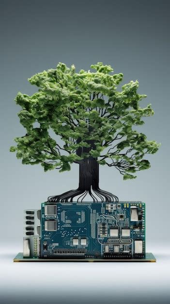 Premium Ai Image A Tree Growing From A Circuit Board
