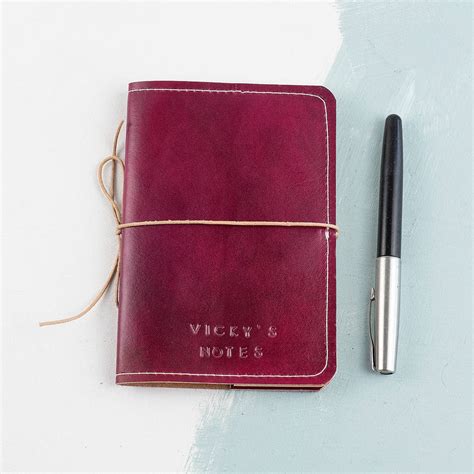 Personalised Leather Notebook By Swag And Tassel Notonthehighstreet Com