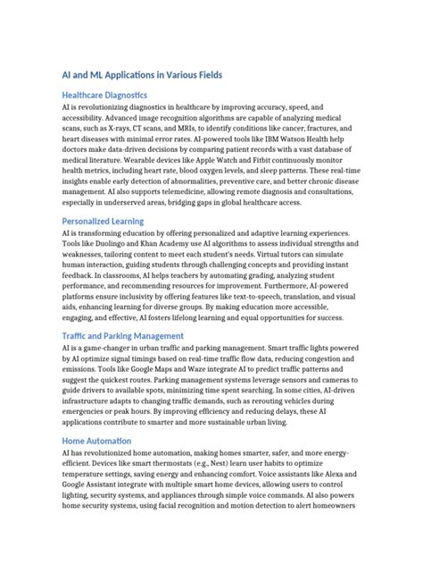 Ai Ml Applications Expanded Pdf Artificial Intelligence