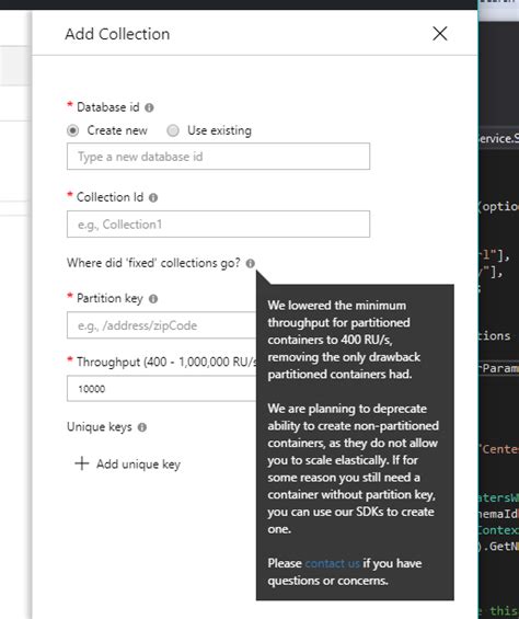 Allow The Ability To Define A Partition Key For The Container · Issue
