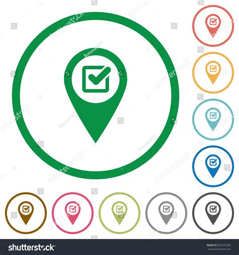 Checkpoint Gps Map Location Flat Color Stock Vector Royalty Free 652331836 Shutterstock
