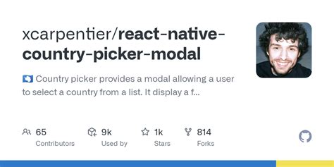 Github Xcarpentier React Native Country Picker Modal Country Picker Provides A Modal