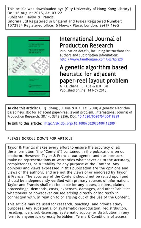 pdf a genetic algorithm based heuristic for adjacent paper reel