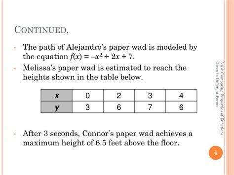ppt comparing properties of functions given in different forms