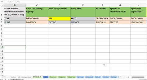 Eudamed Mdr Ivdr Excel Template Mit Allen Udi Feldern