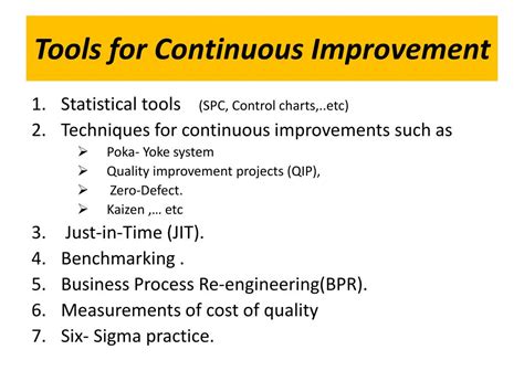 Ppt Part Iv Tools And Techniques For Continuous Improvement Powerpoint Presentation Id 839810