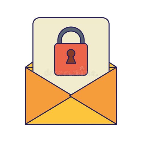 Email With Security System Blue Lines Stock Vector Illustration Of