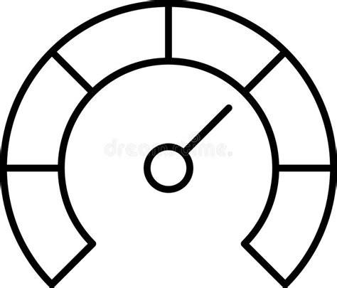 Speedometer Vector Thin Line Icons Set Dashboard Indicator Gauge Scale Tachometer Icon
