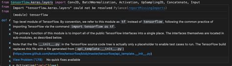 import tensorflow keras models could not be resolved · issue 1