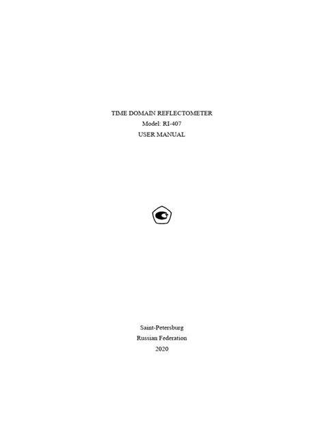 Tdr Ri 407 User Manual Eng V3 Pdf Computer Engineering Electromagnetism