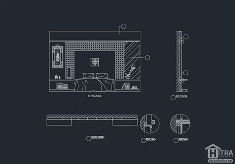بلوک تخت خواب در اتوکد دانلود رایگان آبجکت های Cad آکادمی هیترا