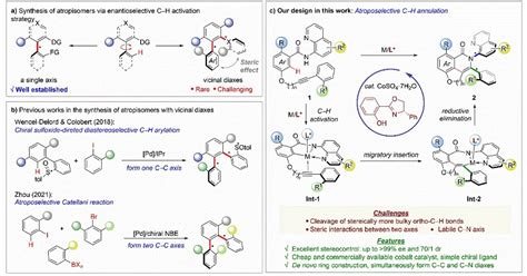 钴催化不对称碳氢键活化 环化反应一步合成具有相邻c C和c N双轴手性化合物 X Mol资讯