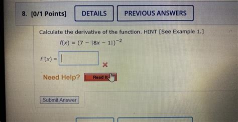 Solved Calculate The Derivative Of The Function HINT See Chegg