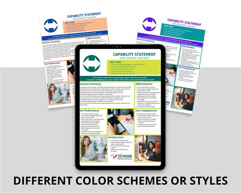 Corporate Capability Statement Template For Government Marketing Capability Statement Template