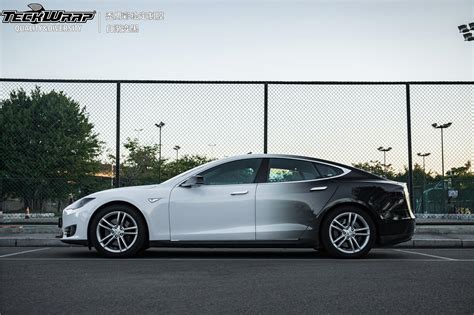 特斯拉model S汽车改色贴膜TeckWrap美国秃鹰 黑白渐变定制