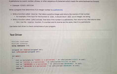 Solved A Palindrome Is A Word Number Phrase Or Other