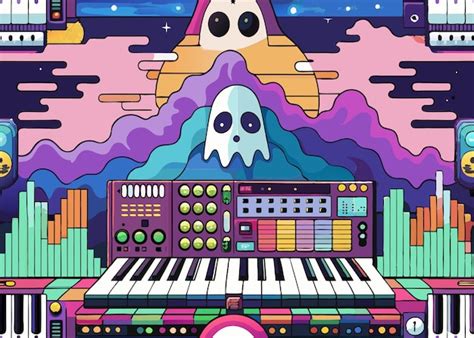 A Colorful Illustration Of A Monster Keyboard And A Monster With A