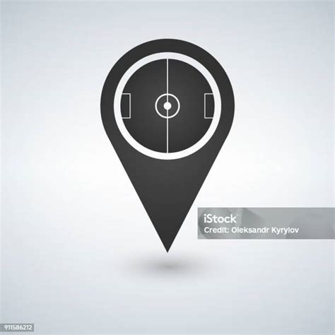 기호 축구 필드 경기장 및 스포츠 분야에 대 한 포인터입니다 태그는 위치를 나타냅니다 벡터 일러스트 레이 션 Championship에 대한 스톡 벡터 아트 및 기타 이미지