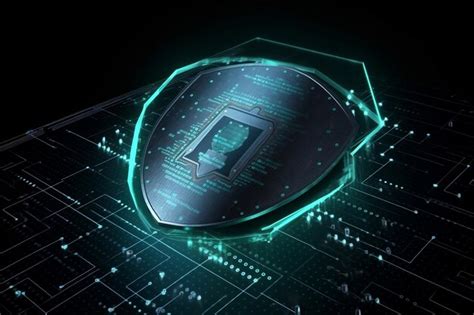 Premium Ai Image Concept Of Cyber Security Designed As Lock On Defensive Shield Generative Ai