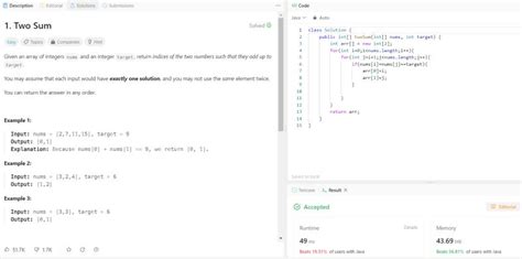 Aditya Bharadwaj On Linkedin Day 19100 Solving The Two Sum Problem On Leetcode 🌟 Welcome To