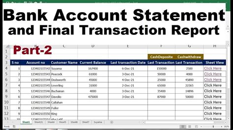 Bank Statement Excel Template