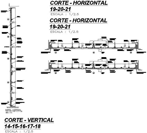 Vertical Cross Section Of Structural Member With Detail Autocad Drawing Dwg File Cad File