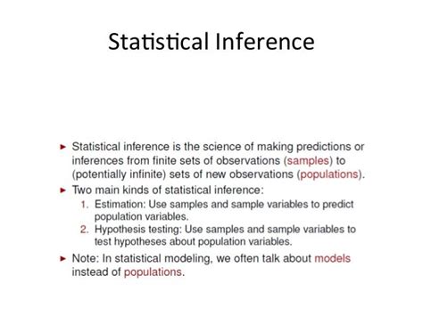 Lecture 4 Statistical Inference