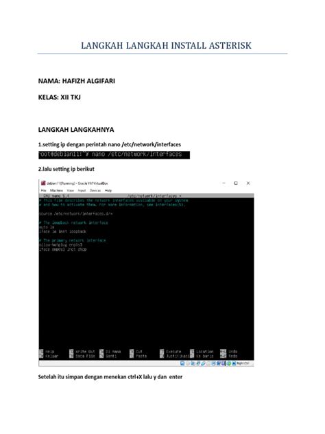 Langkah Langkah Install Asterisk Debian 11 Hafiz Alari Pdf