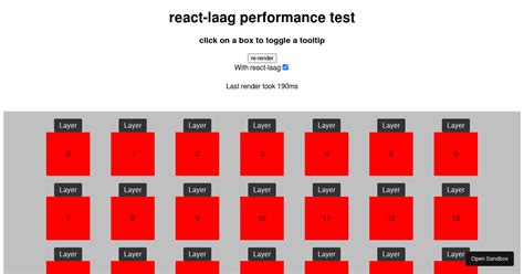 perf test react laag codesandbox
