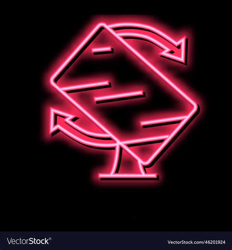 Rotating Monitor Neon Glow Icon Royalty Free Vector Image