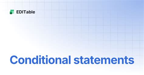 Conditional Statements Editable