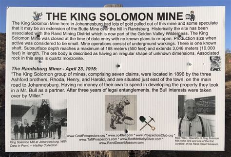 The King Solomon Mine Historical Marker