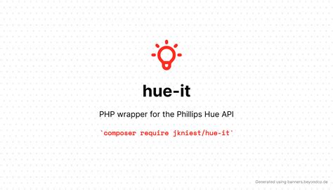 GitHub Jkniest Hue It PHP Wrapper For The PhillipsHue API