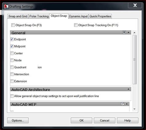 aca 2009 object snap settings dialog box icons missed autodesk community