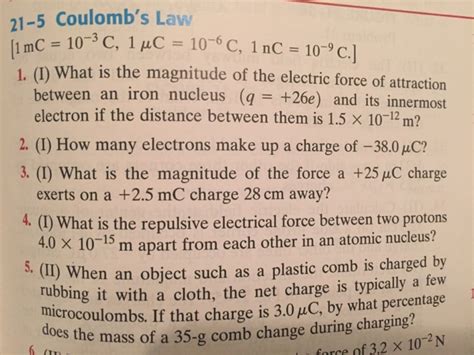 Solved 1 What Is The Magnitude Of The Electric Force Of