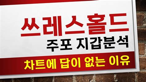 쓰레스홀드 급등 직전 세력들의 움직임 주포 분석 Youtube