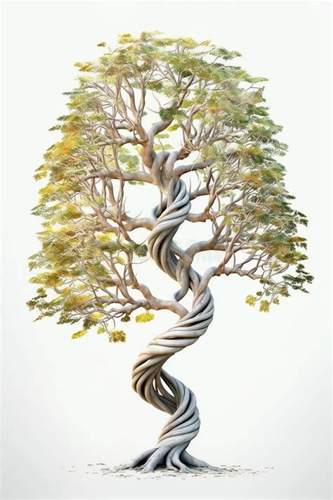 Bonsai Tree Of Evolution Twisted In Spiral Stock Illustration Illustration Of Leaf Beauty