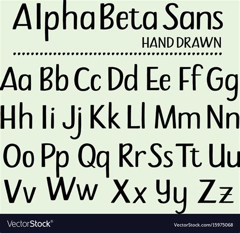 Hand Drawn Sans Serif Alphabet Containing All Vector Image