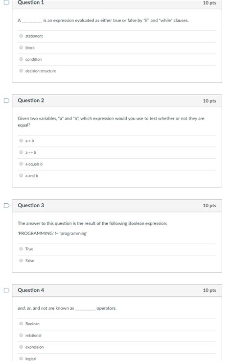 Solved A Is An Expression Evaluated As Either True Or