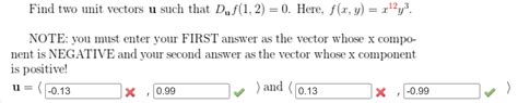 Solved Find Two Unit Vectors U Such That Duf Here Chegg Com